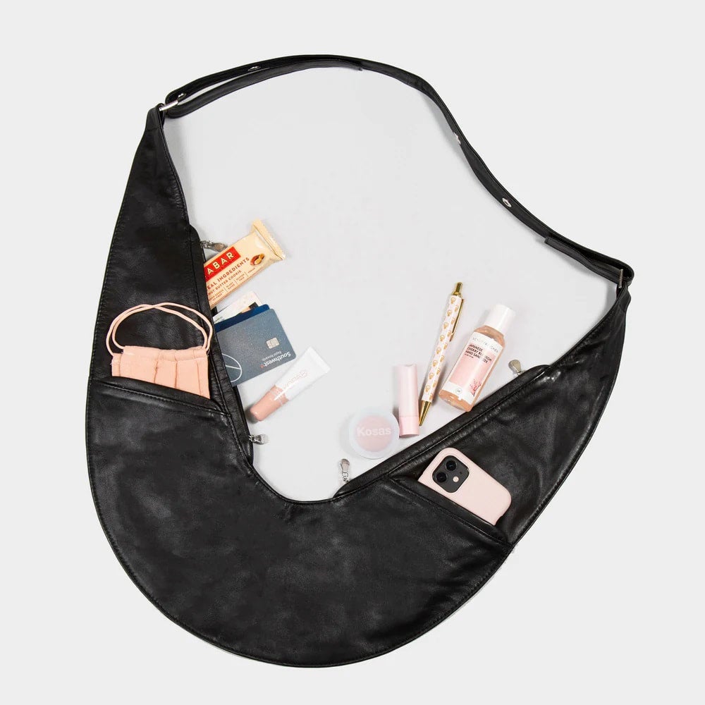 Black leather sash bag | Practically Hip